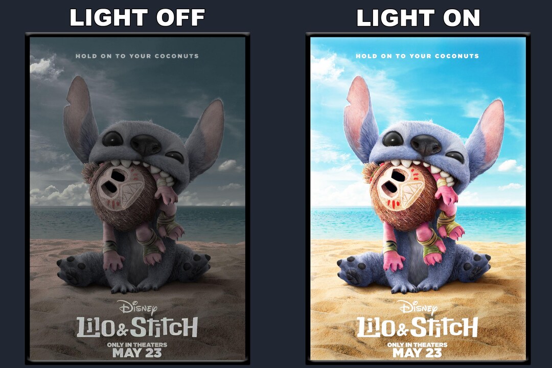 LED Light up Lilo Stitch Movie Poster Backlit Film Display Theater ...