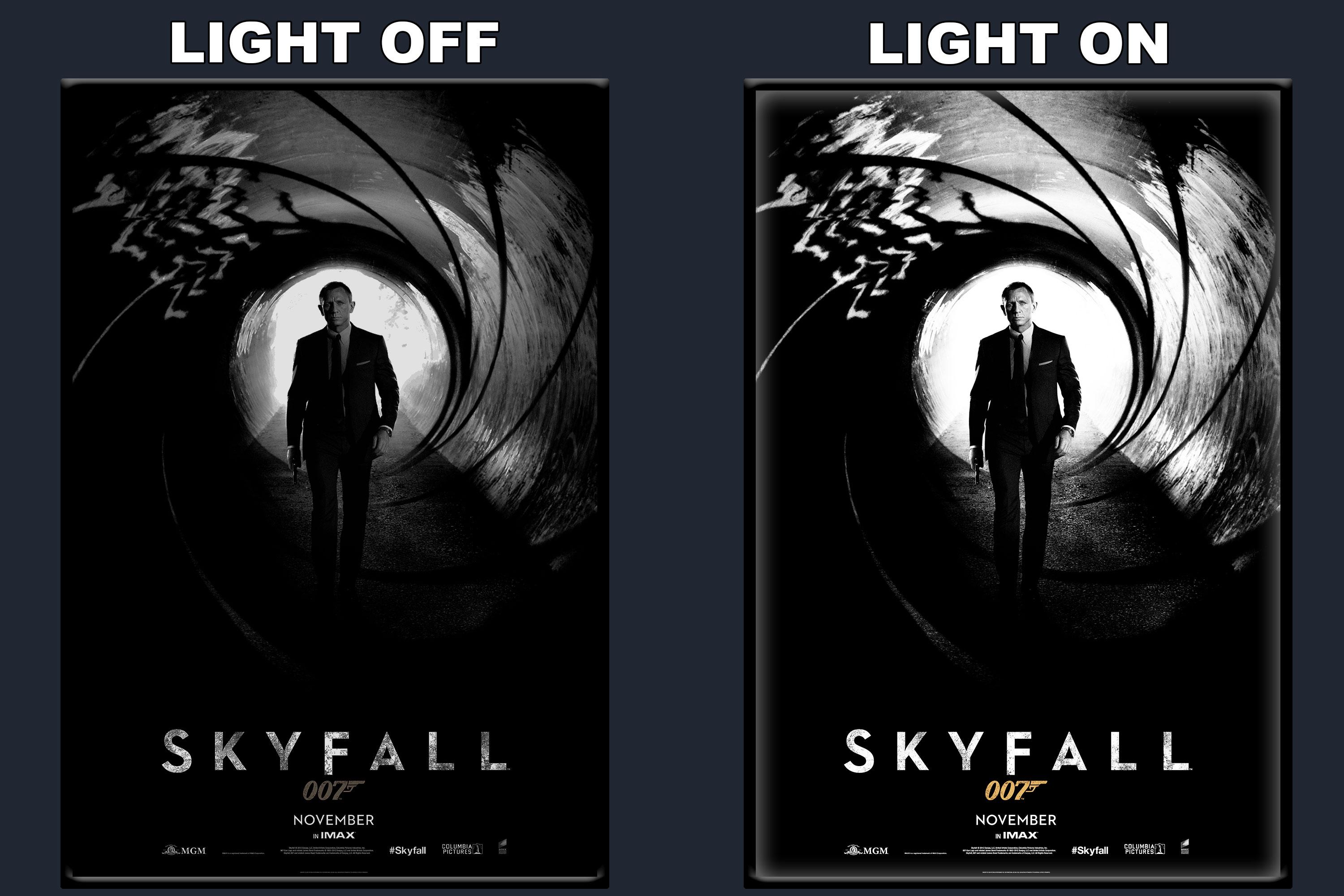 LED Light up Skyfall Movie Poster Backlit Film Display Theater Light ...