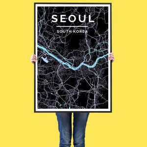 Seoul Korea LED Poster Frame Lightbox With Illuminated City Map Modern ...