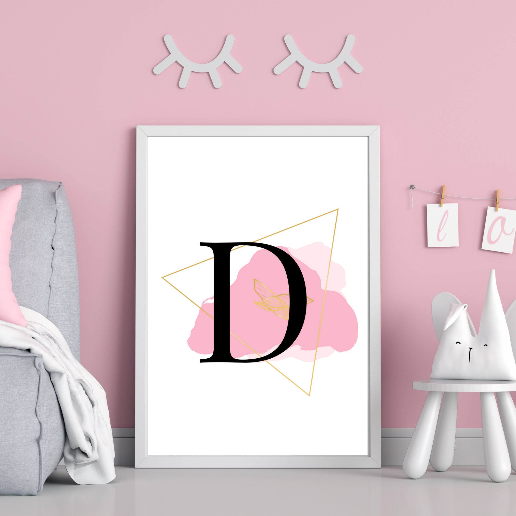 Initial Letter Print, Letter Sign, Printable Wall Art, Letters Poster ...