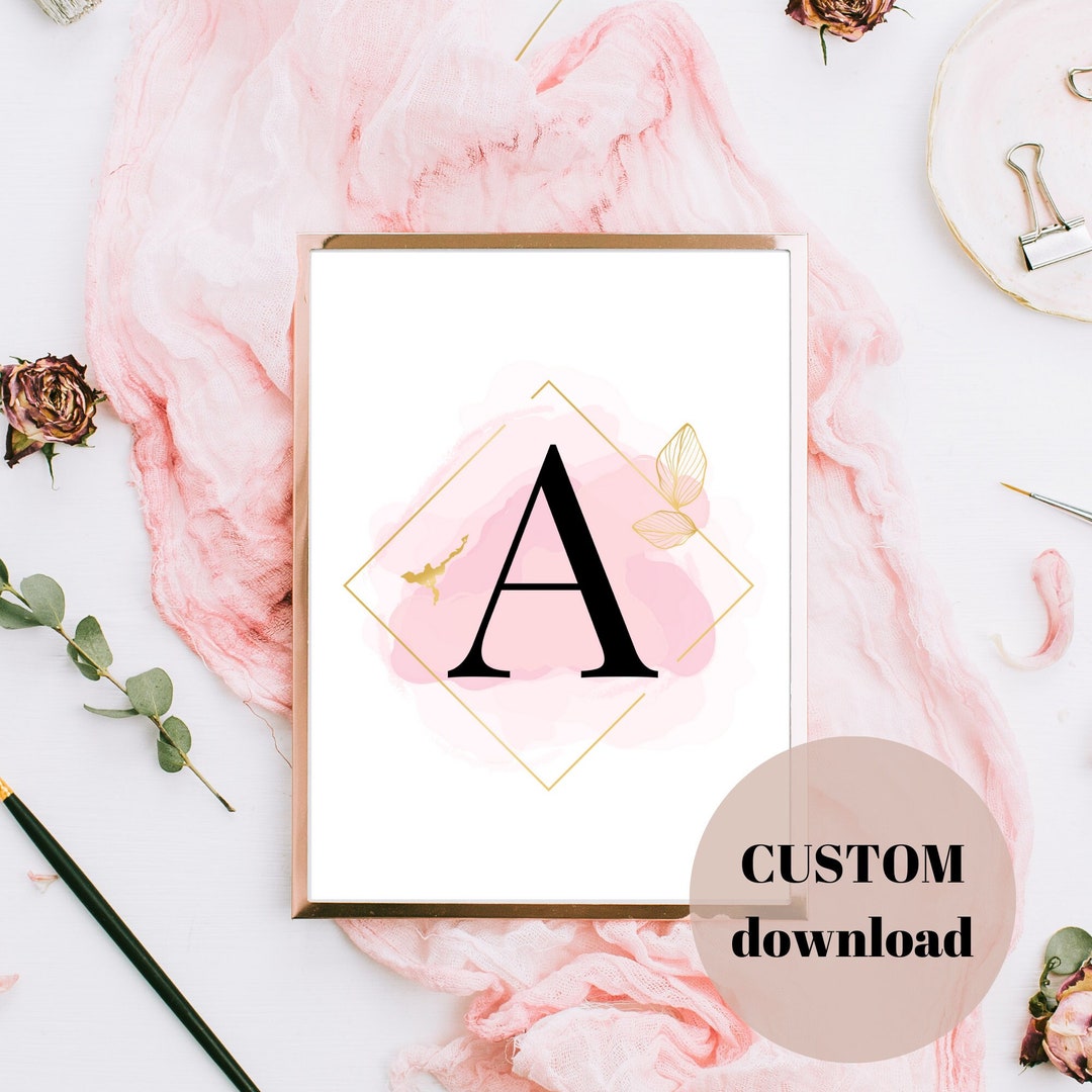 Initial Letter Print, Letter Sign, Printable Wall Art, Letters Poster ...