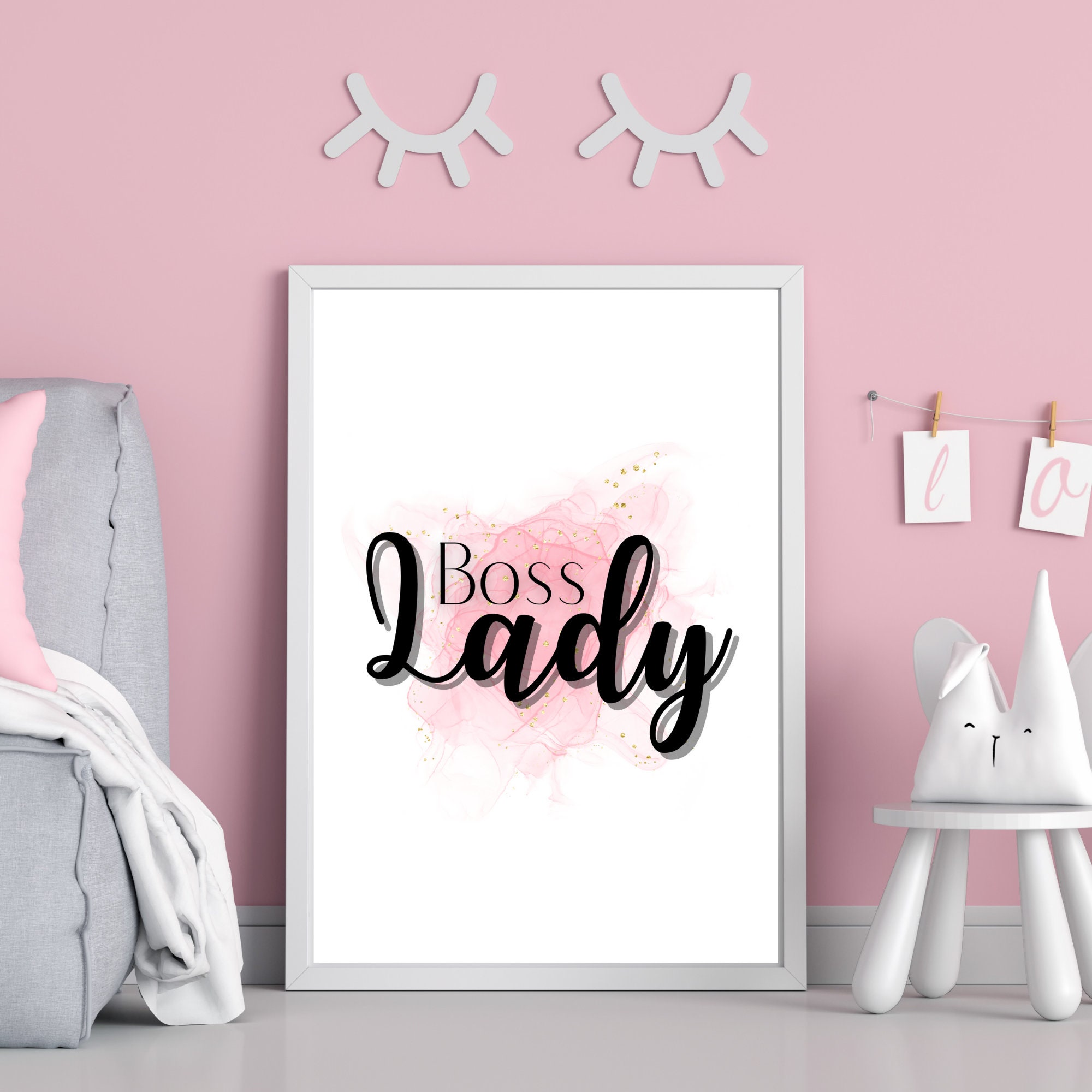 Boss Lady Printable Wall Art Boss Babe Wall Decor Girl Boss - Etsy
