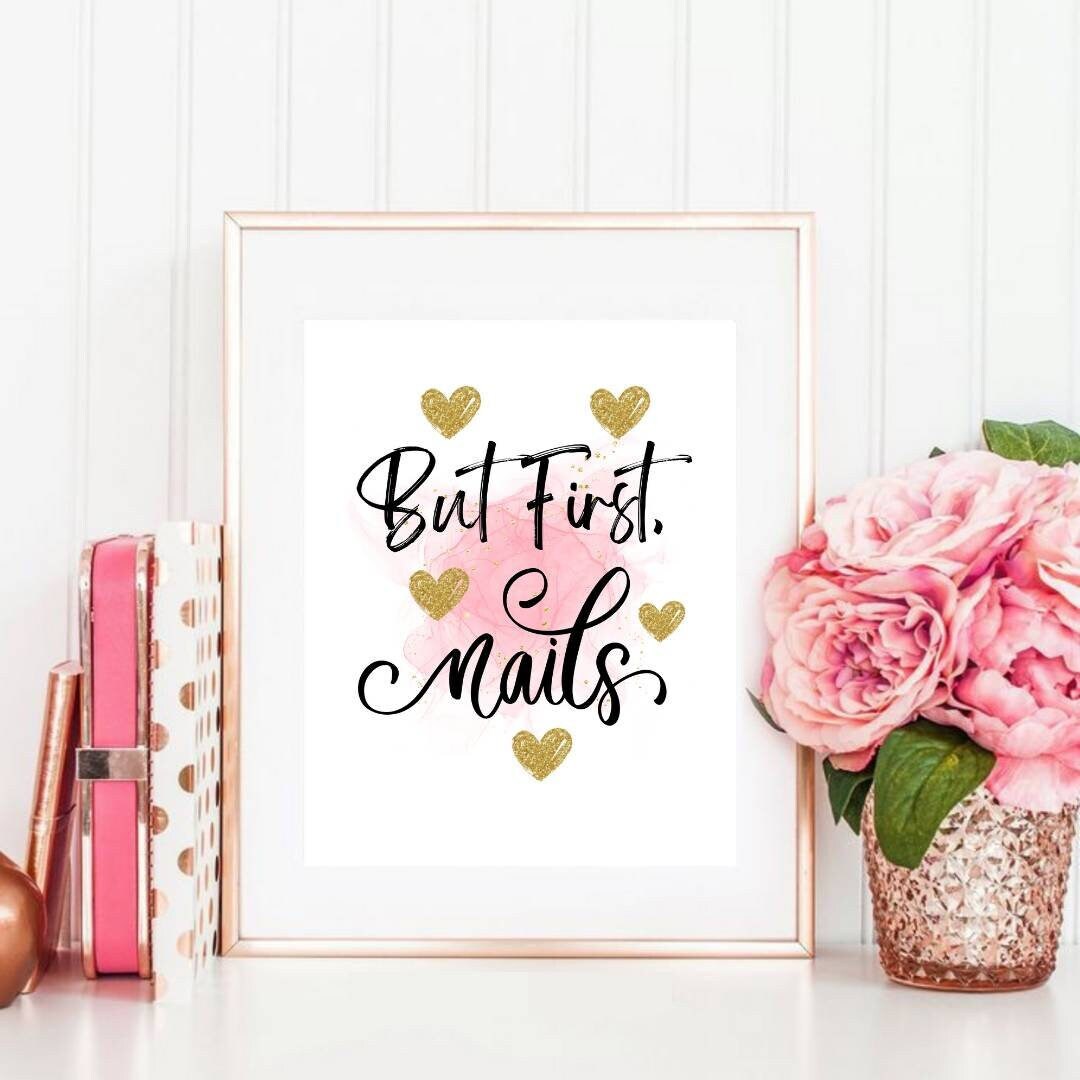 But First Nails Print Nail Salon Decor Nails Studio Wall - Etsy