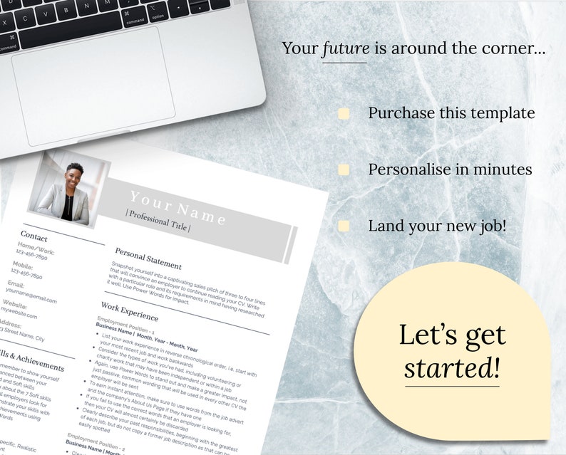 Professional CV Template With Photo, Resume With Photo, Resume CV ...