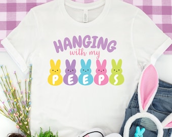 Hanging With My Peeps Svg, Easter Bunny Svg for Teacher, Easter Svg ...