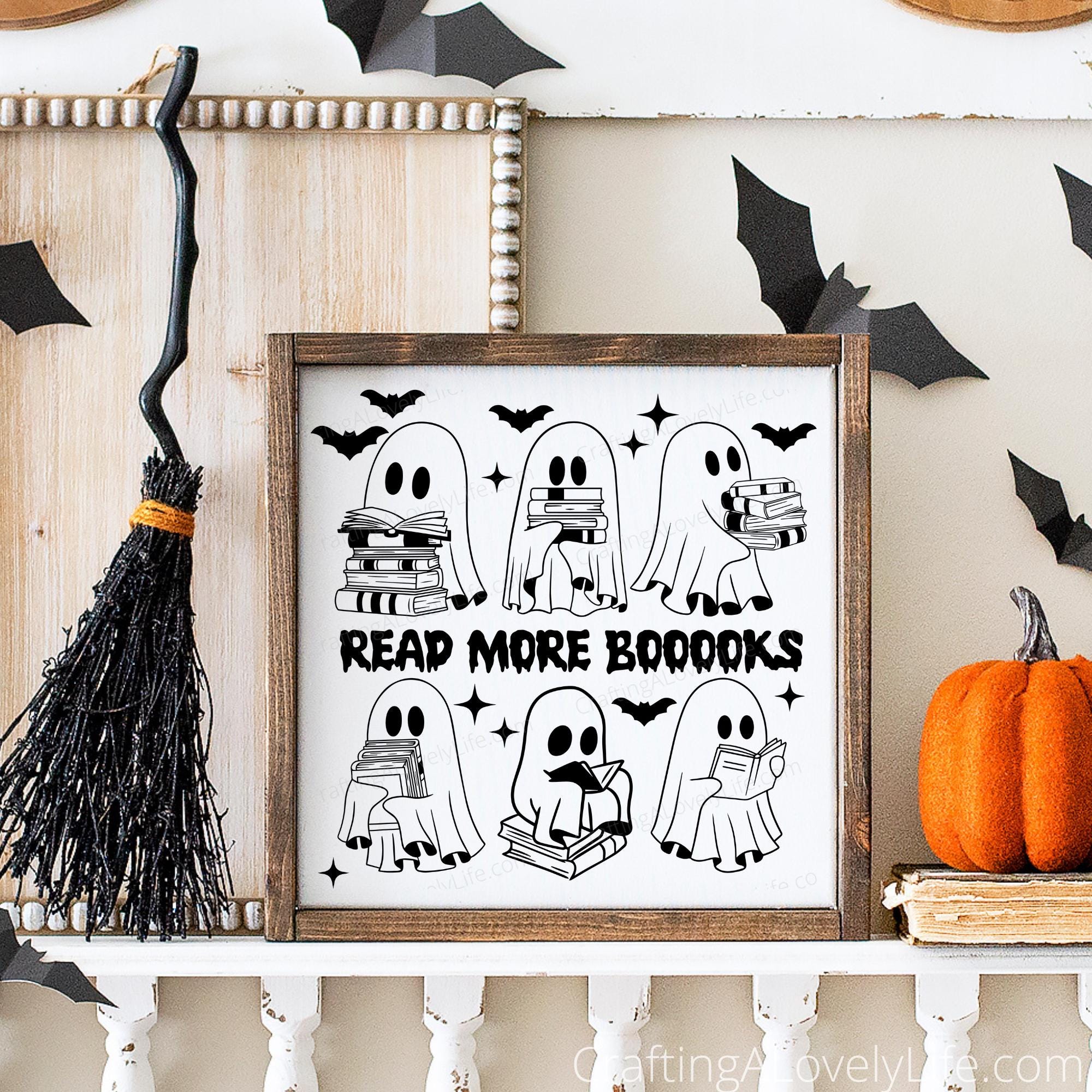 Read More Books SVG PNG, Booktok Svg, Book Lovers, Ghost Reading ...