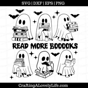 Read More Books SVG PNG, Booktok Svg, Book Lovers, Ghost Reading ...