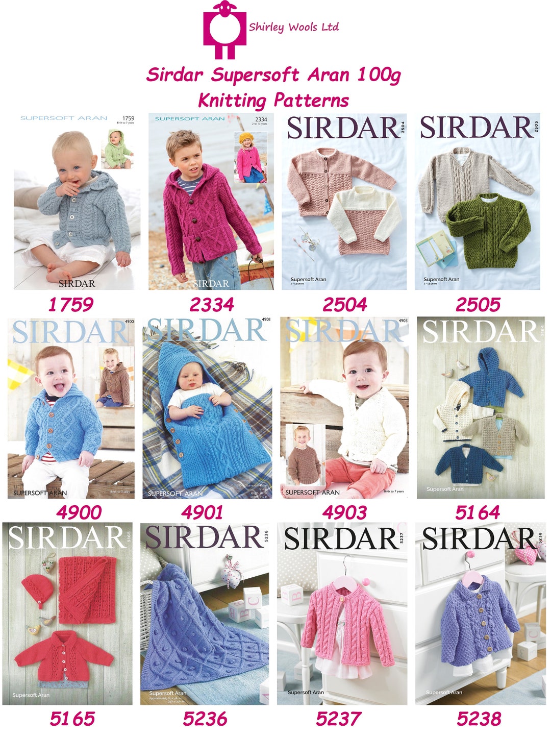 Sirdar Supersoft Aran Knitting Patterns - Etsy UK