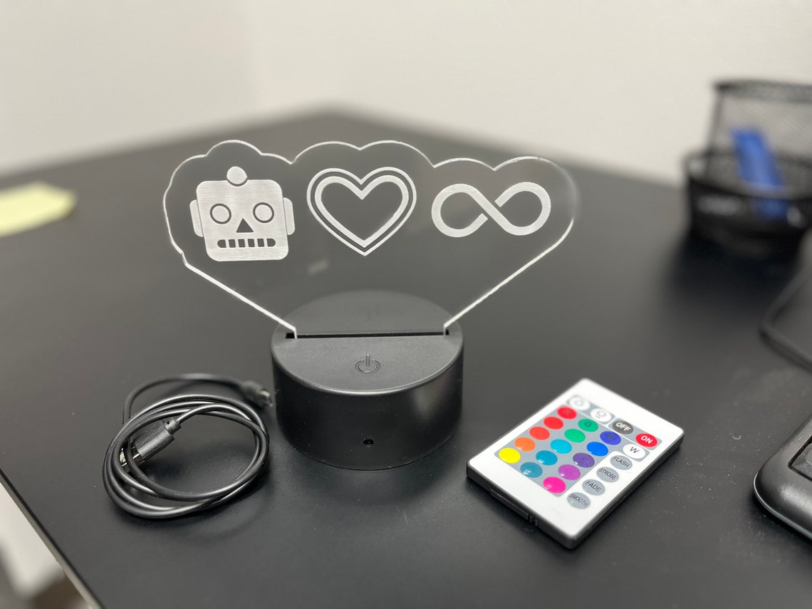 NKOTB Desktop Edge Lit Acrylic Light/sign Blockhead Love Eternal - Etsy