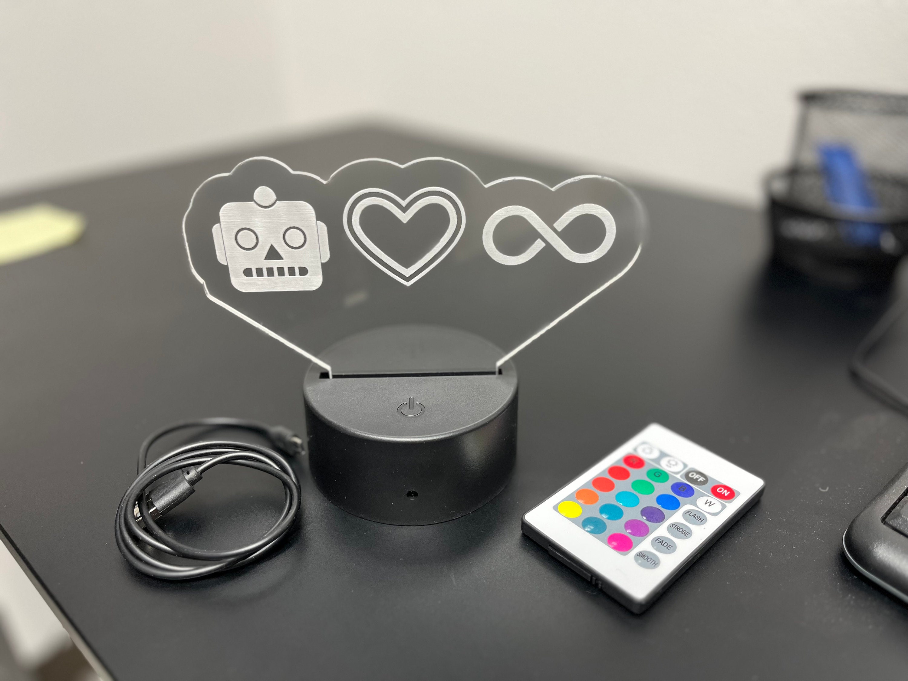 NKOTB Desktop Edge Lit Acrylic Light/sign Blockhead Love Eternal - Etsy