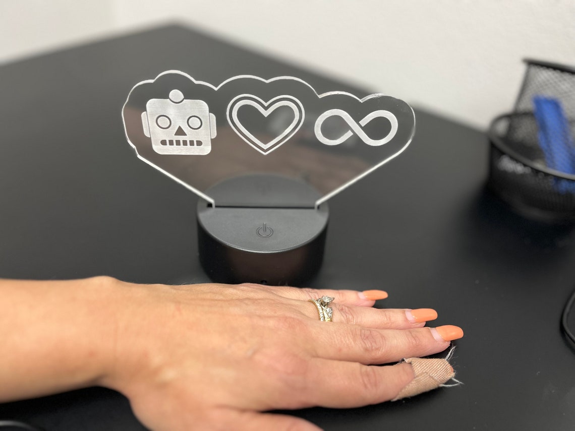 NKOTB Desktop Edge Lit Acrylic Light/sign Blockhead Love Eternal - Etsy