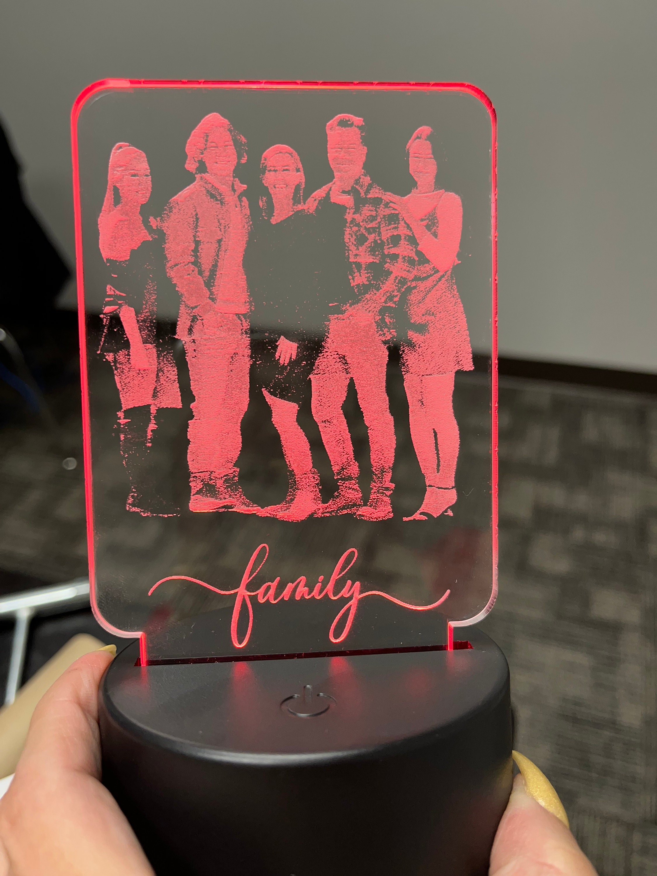 Personalized Laser Engraved Photo or Logo LED Edgelit Desktop/tabletop ...