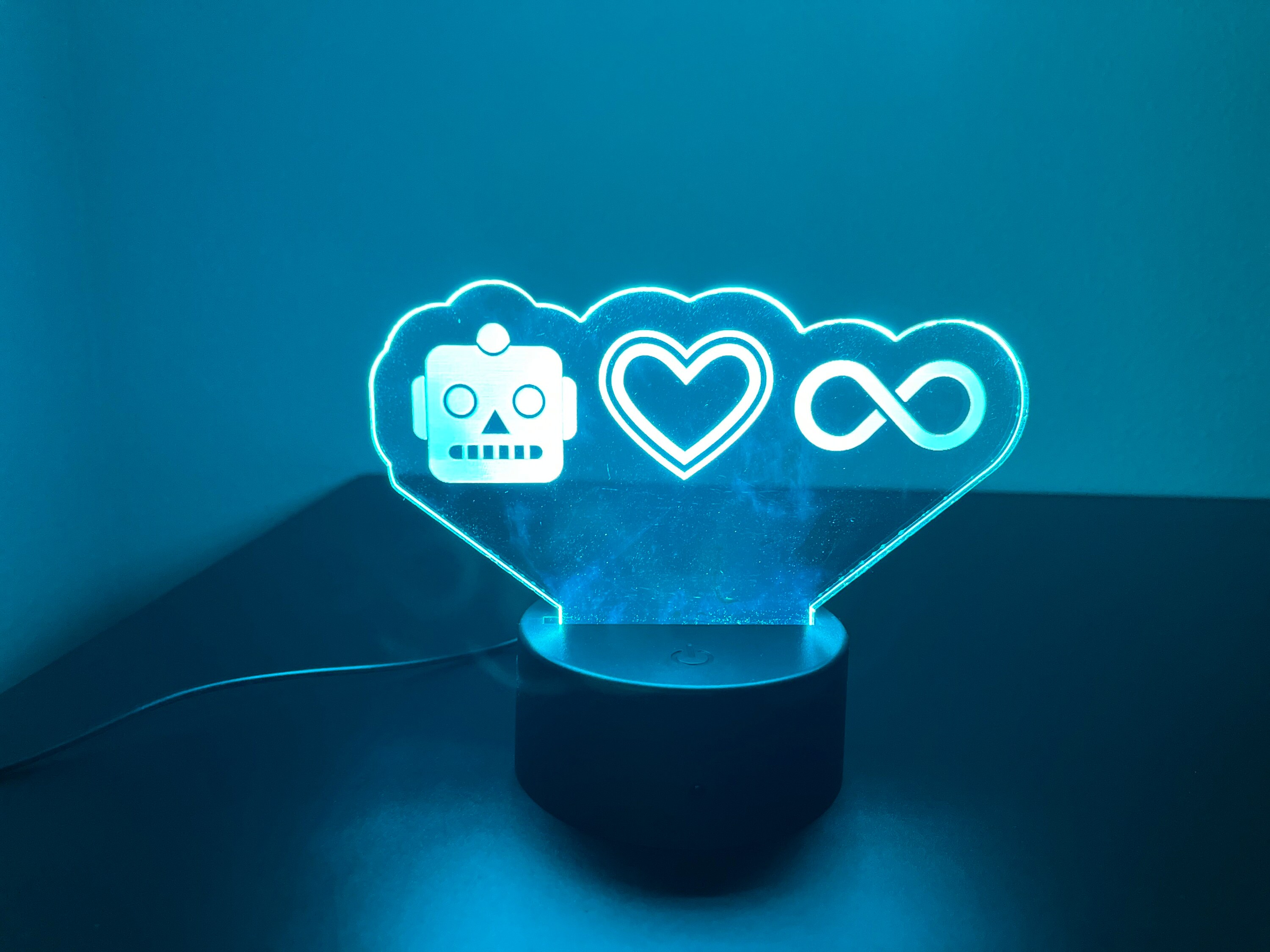 NKOTB Desktop Edge Lit Acrylic Light/sign Blockhead Love Eternal - Etsy