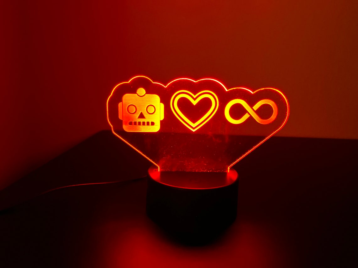 NKOTB Desktop Edge Lit Acrylic Light/sign Blockhead Love Eternal - Etsy