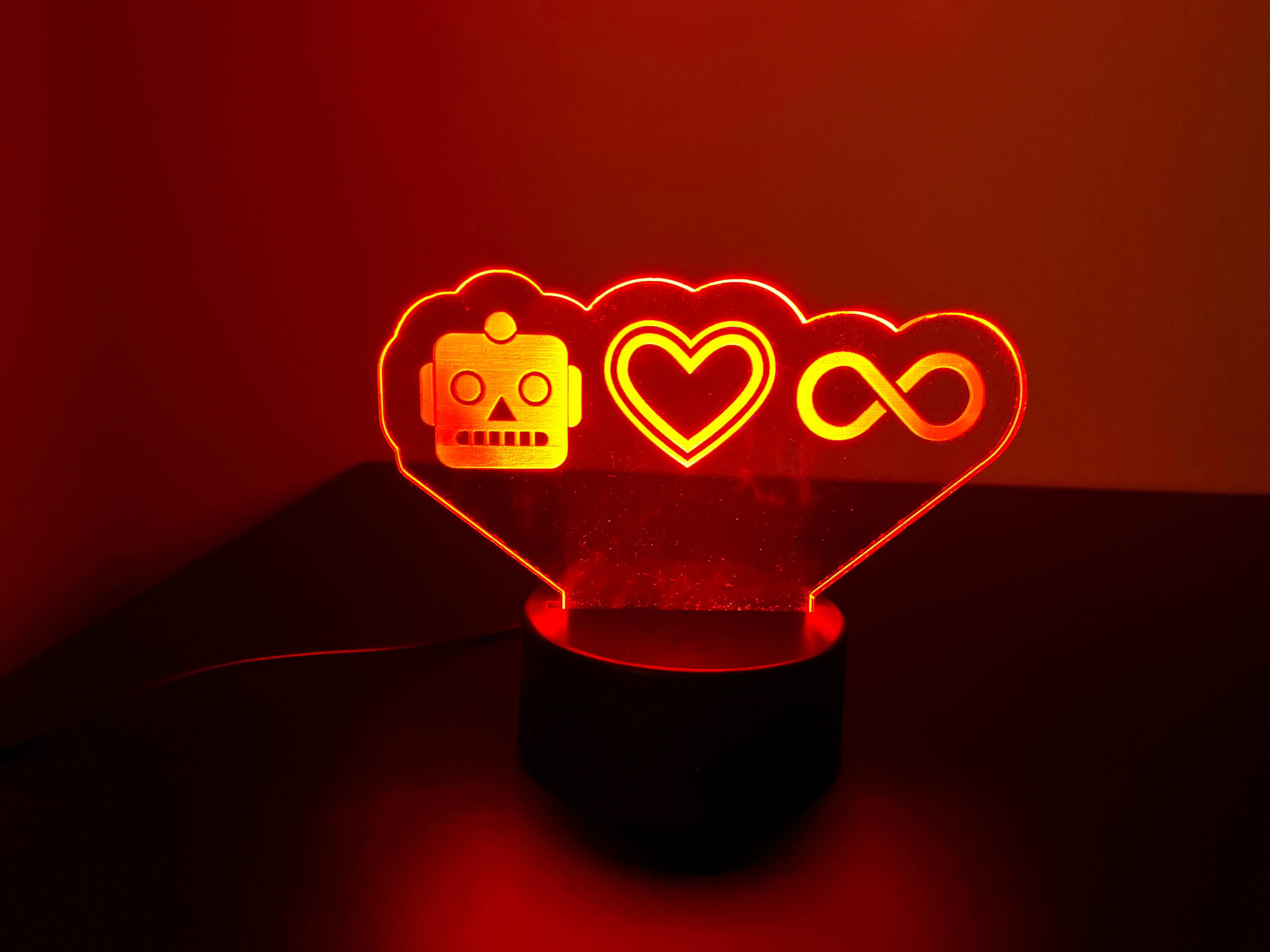 NKOTB Desktop Edge Lit Acrylic Light/sign Blockhead Love Eternal - Etsy