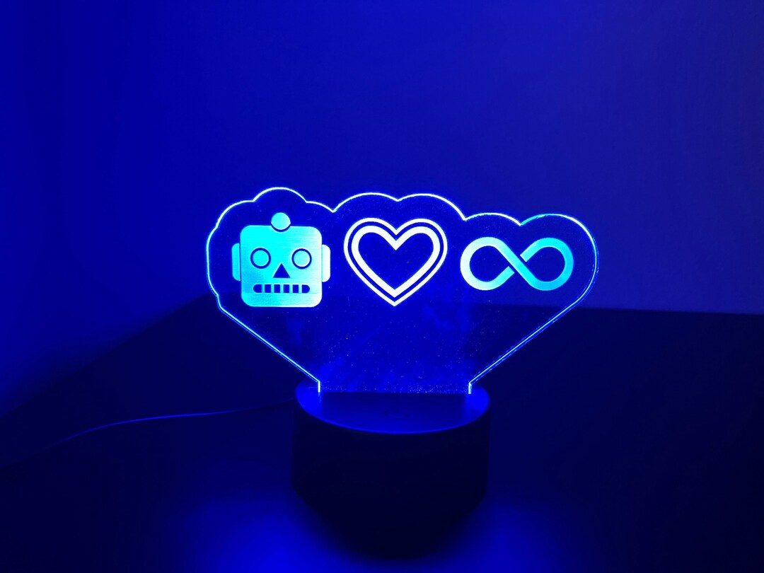 NKOTB Desktop Edge Lit Acrylic Light/sign- Blockhead Love Eternal - Etsy