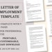 Letter of Employment Template for Professional Use in PDF and Word ...