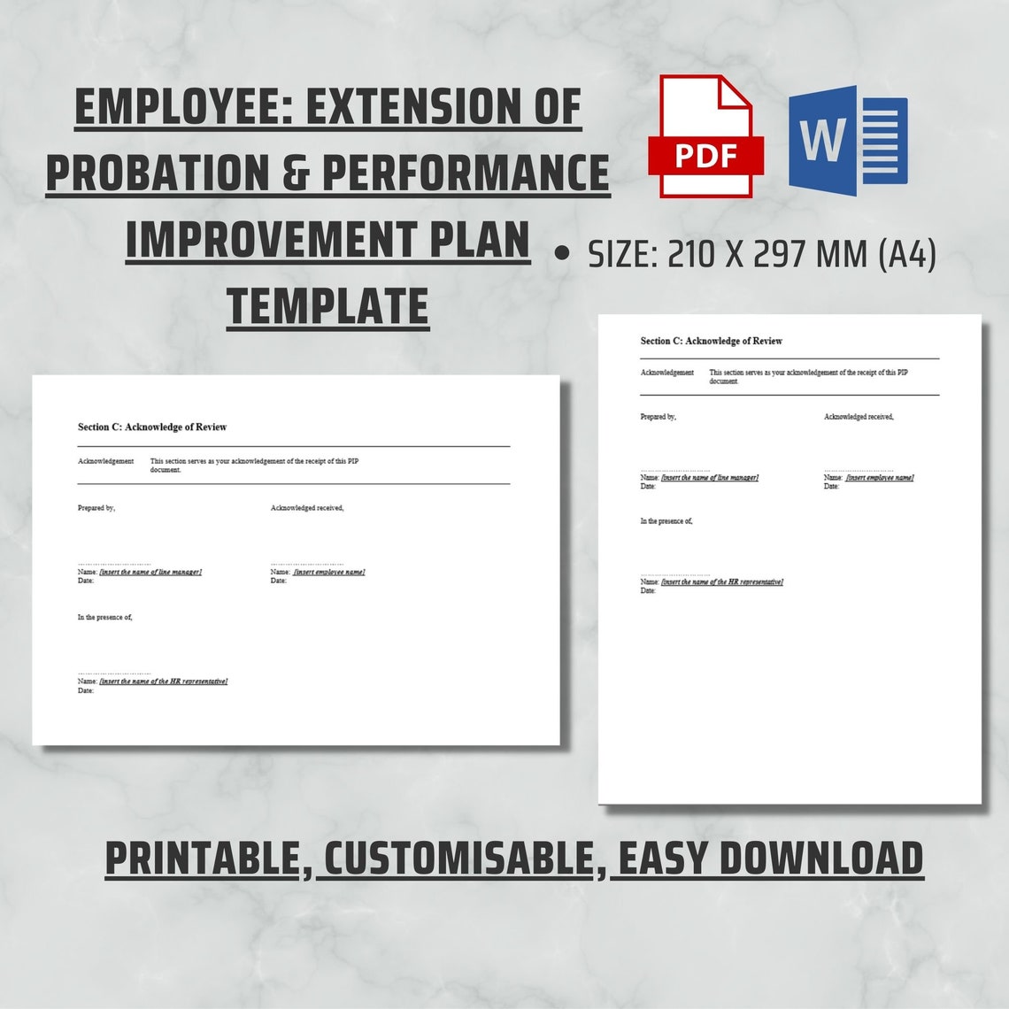 Employee Probationary Letter Extension of Probation Performance ...