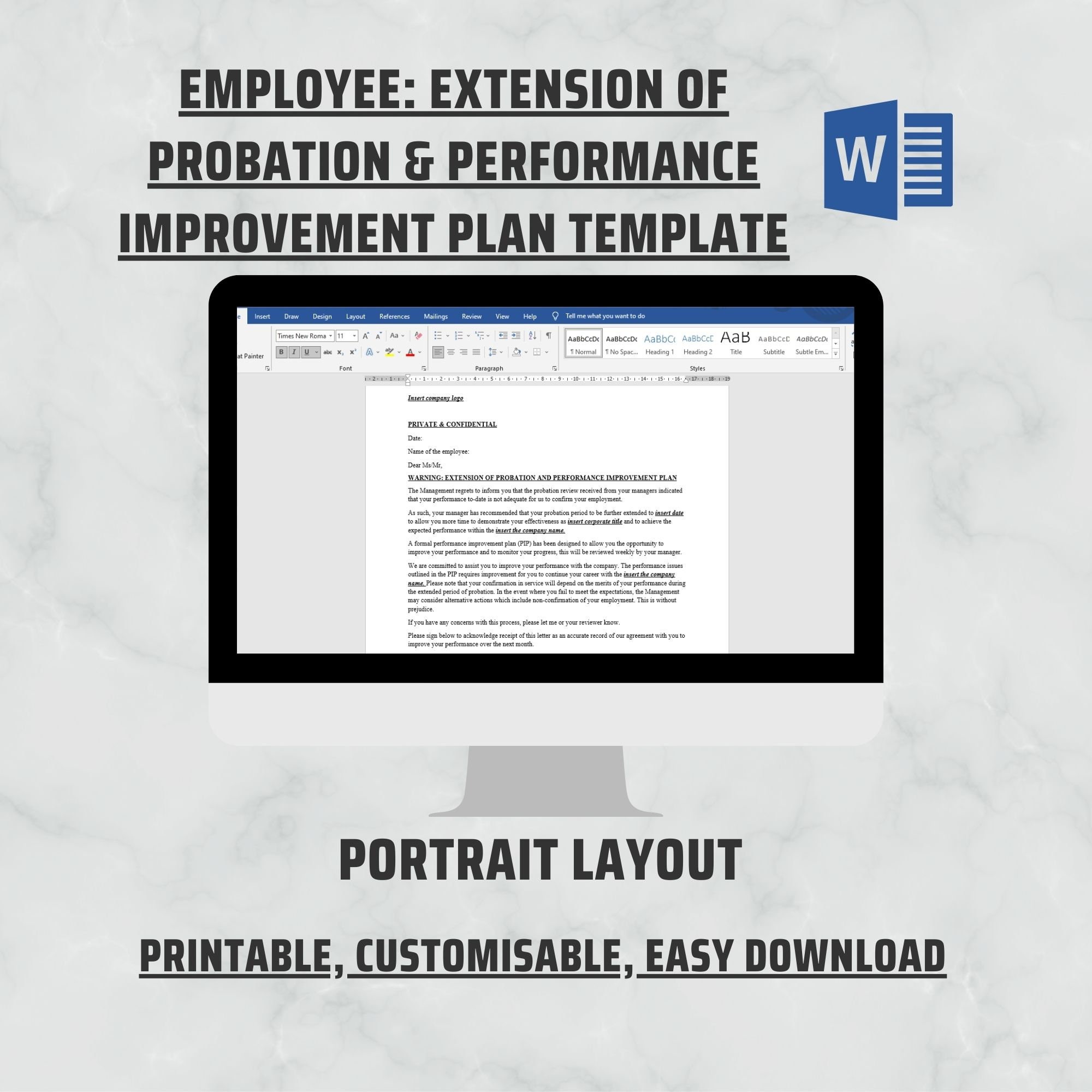 Employee Probationary Letter | Extension of Probation | Performance ...