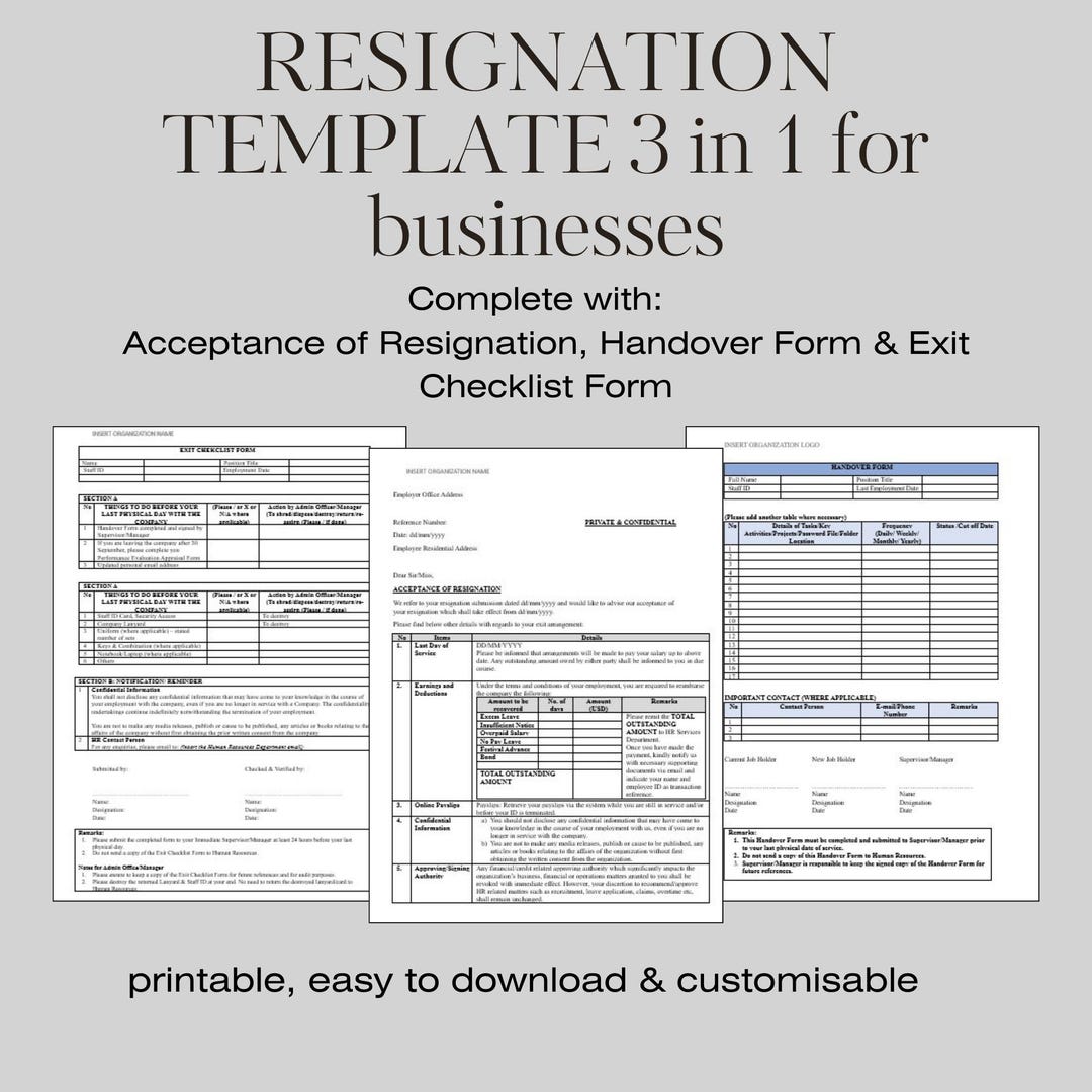 Employee Offboarding Toolkit: Resignation Acceptance, Exit Checklist ...