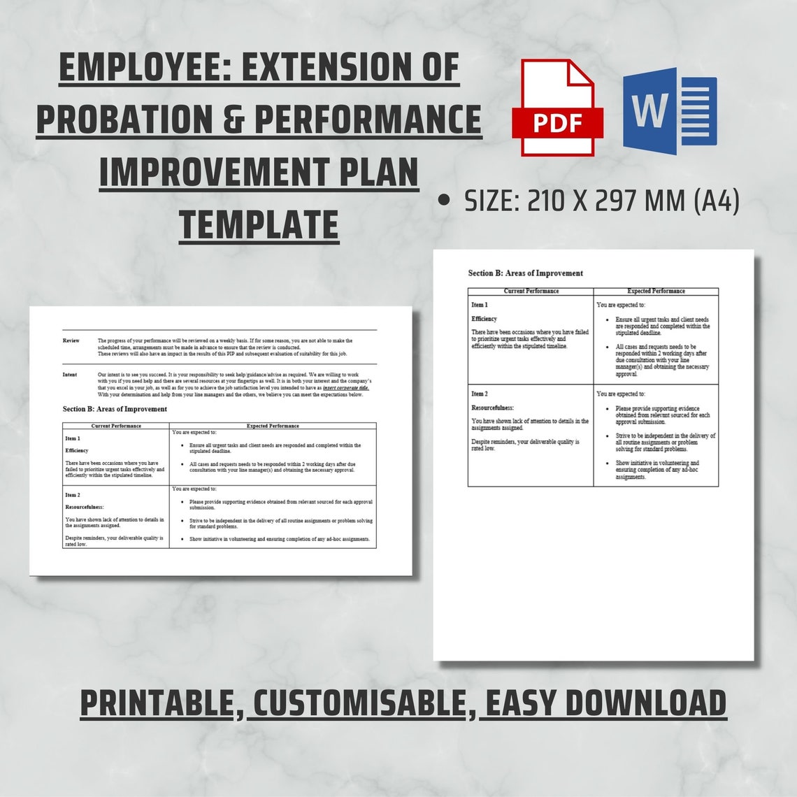 Employee Probationary Letter Extension of Probation Performance ...