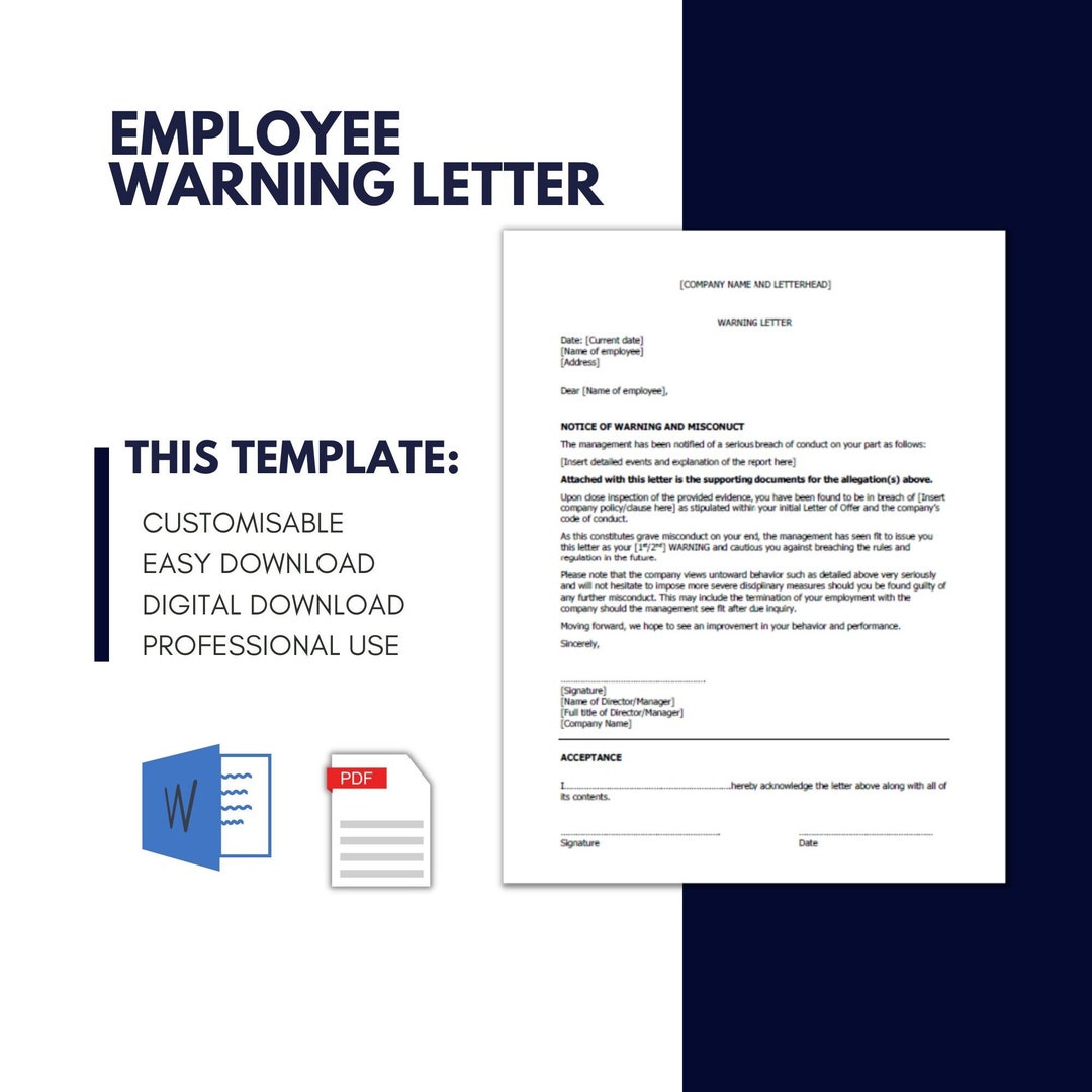 Employee Warning Letter Template for Employee Template and Microsoft ...