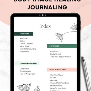 Body Image Healing Journal, Body Love Prompt, Body Positive Template ...