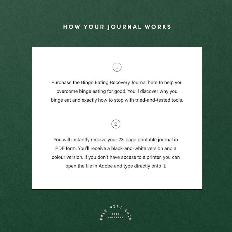 Binge Eating Recovery Journal: Therapy Planner, Overcome Emotional ...