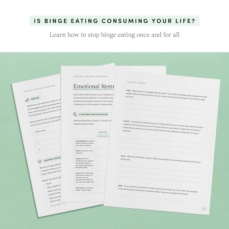 Binge Eating Recovery Journal: Therapy Planner, Overcome Emotional ...
