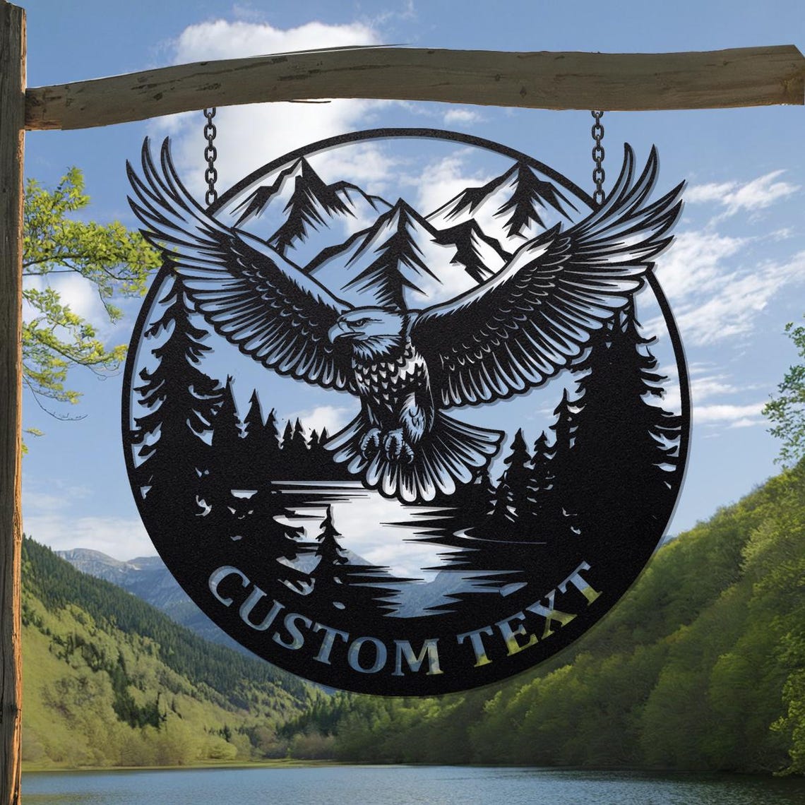 Custom Outdoor Eagle Metal Wall Art Decor Personalized Eagle Name Sign ...