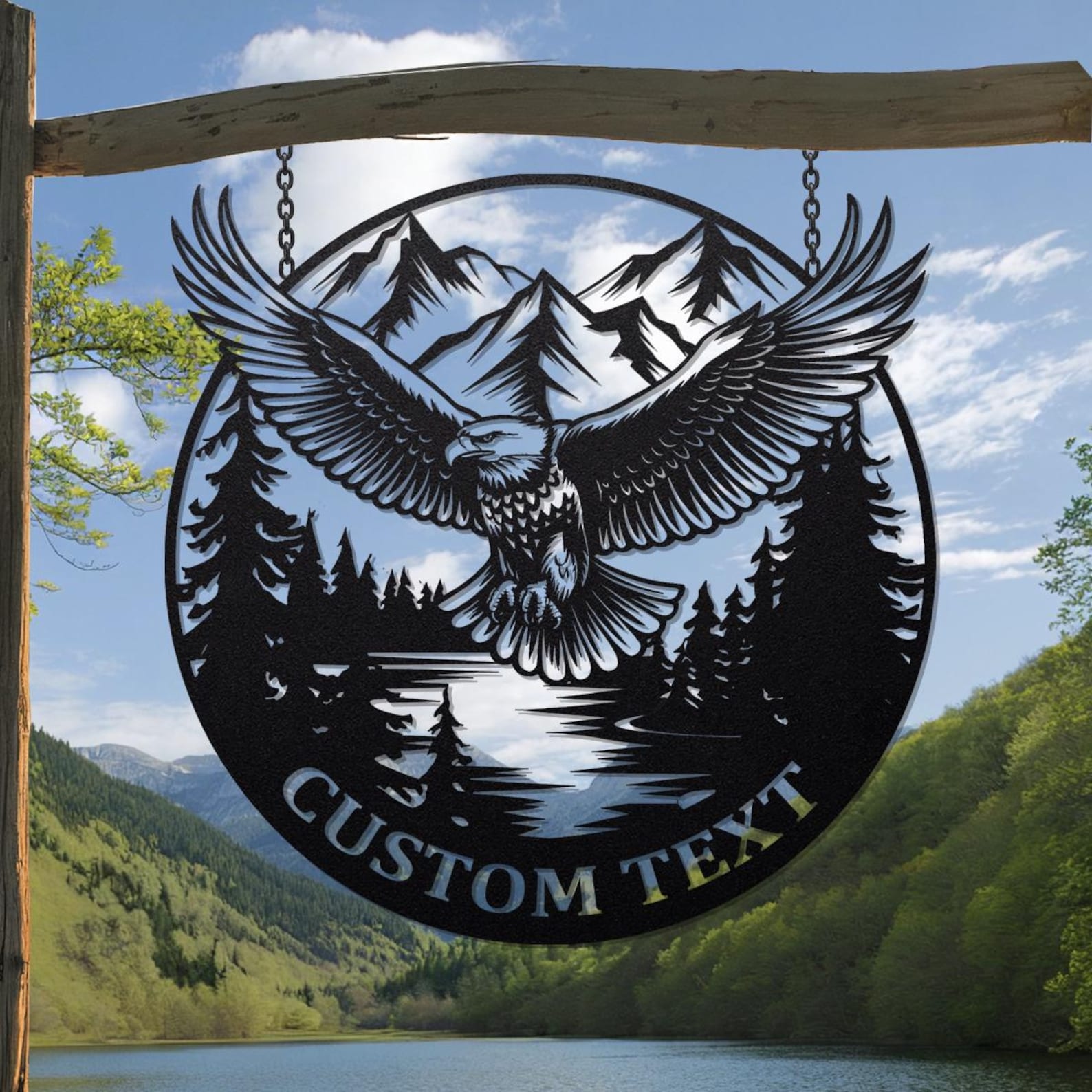 Custom Outdoor Eagle Metal Wall Art Decor Personalized Eagle Name Sign ...