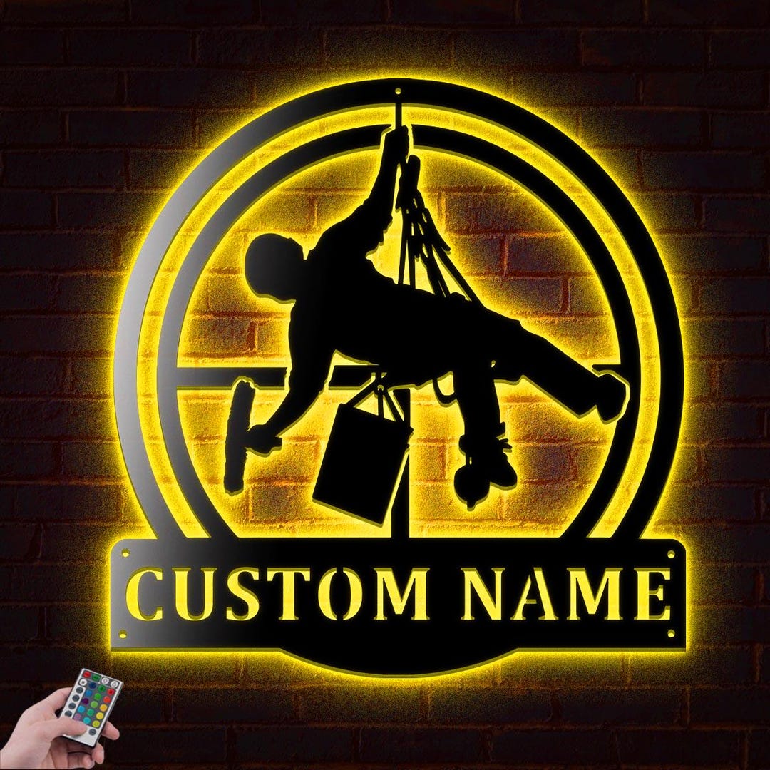 Custom Window Washer Monogram Metal Wall Art With Led Lights ...