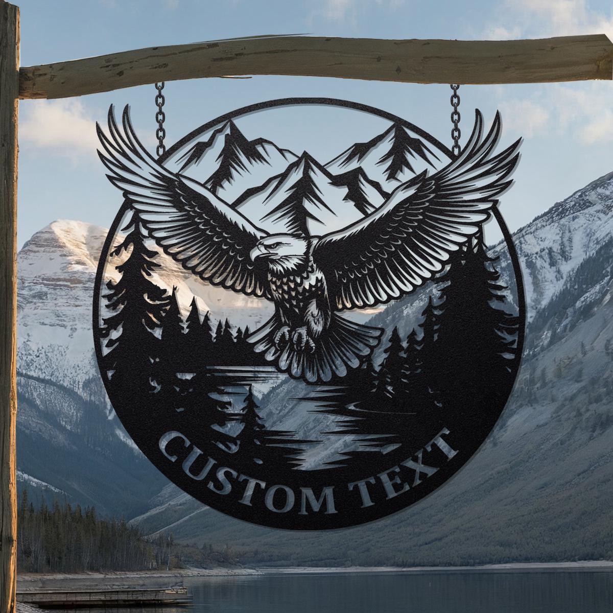 Custom Outdoor Eagle Metal Wall Art Decor Personalized Eagle Name Sign ...