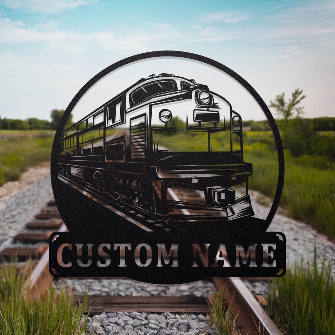 Custom Locomotive Metal Wall Art With Led Lights, Personalized Train ...