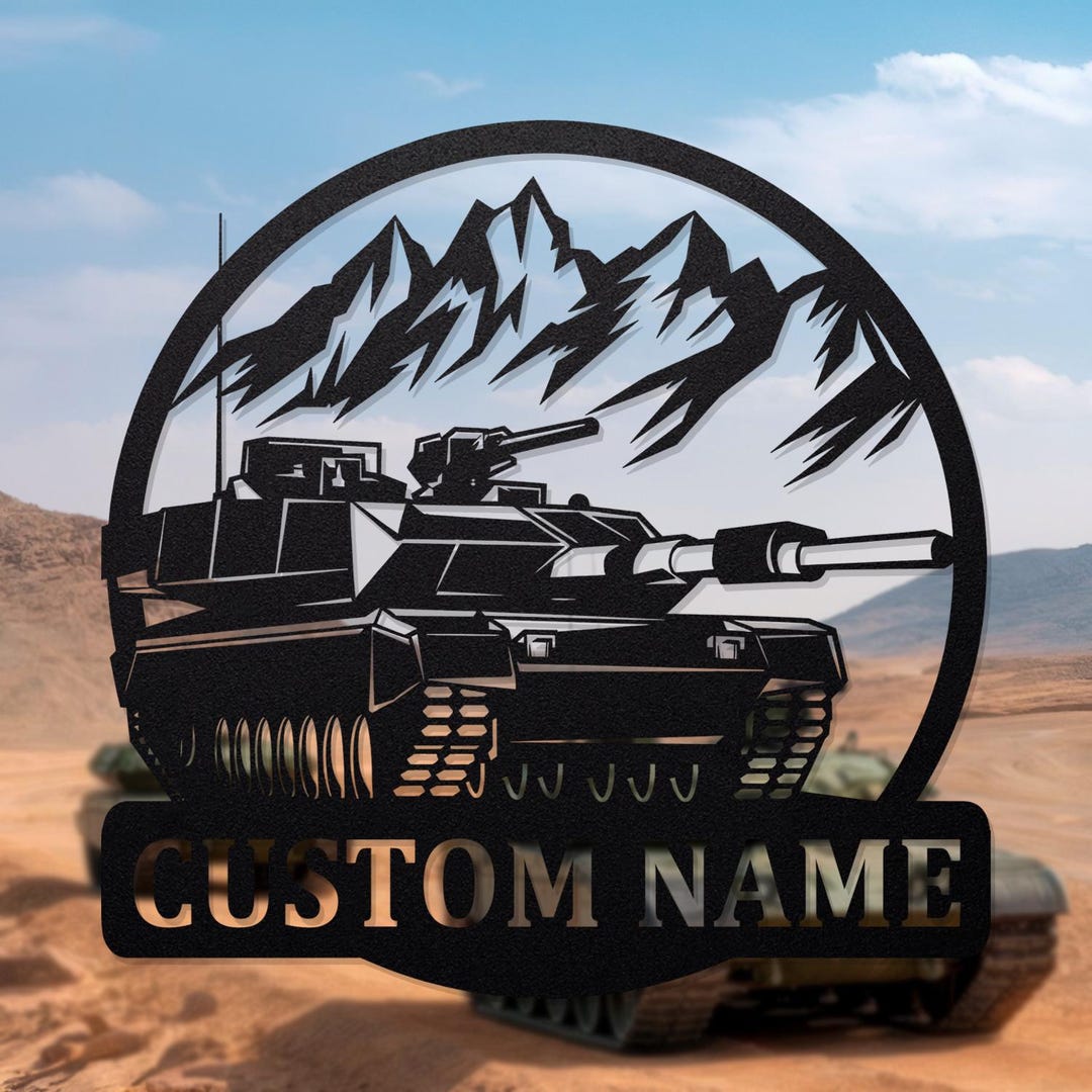 Custom Battle Tank Metal Wall Art With Led Light Battle Tank Metal Wall ...