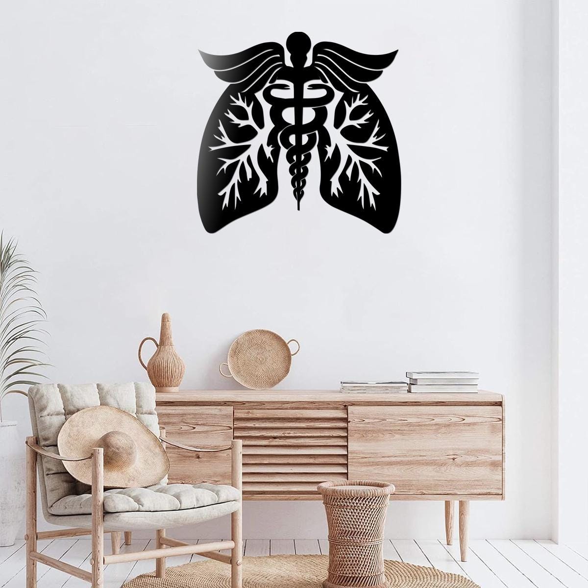 Doctor Health Care Metal Wall Decor Led Light Caduceus Medical Symbol ...