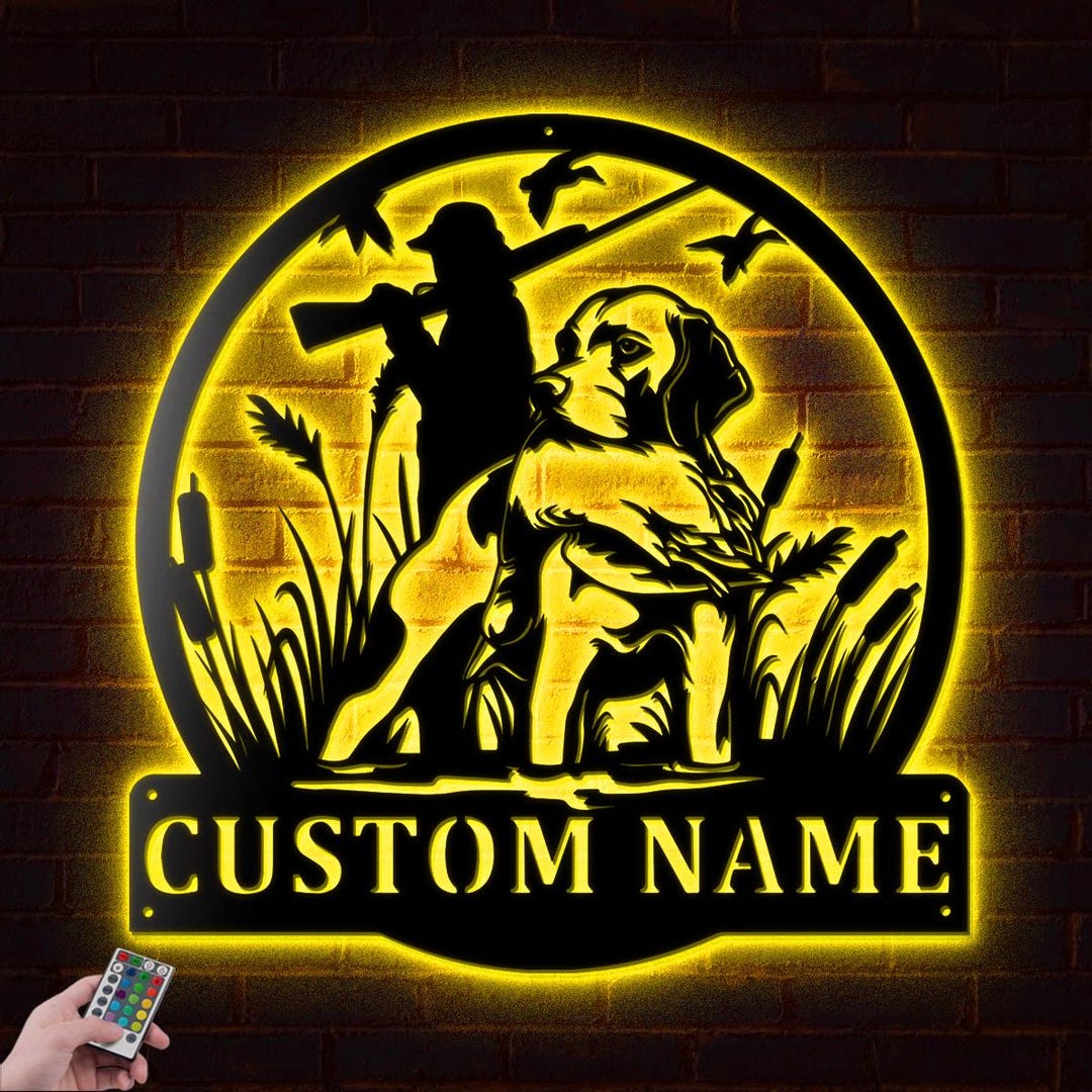 Custom Hunter's Friend Monogram Metal Wall Decor With Led Lights ...