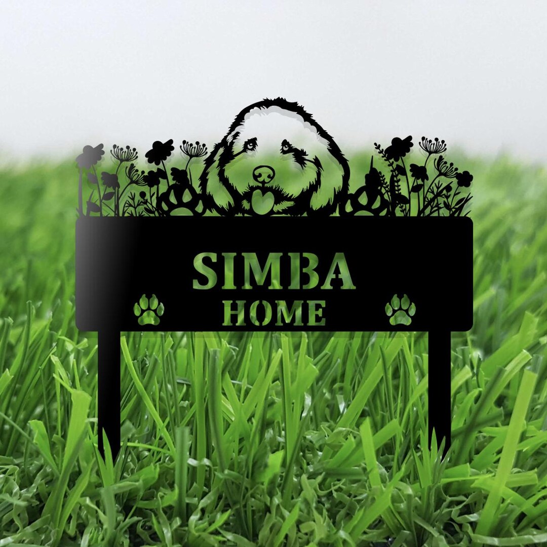 Custom Cockapoo Dog Metal Memorial Garden Stake Pet Grave Marker Name ...