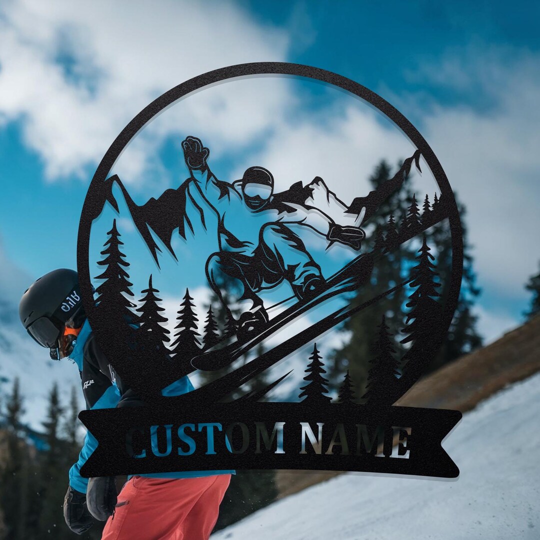 Custom Snowboard Metal Wall Art With Led Lights, Personalized ...