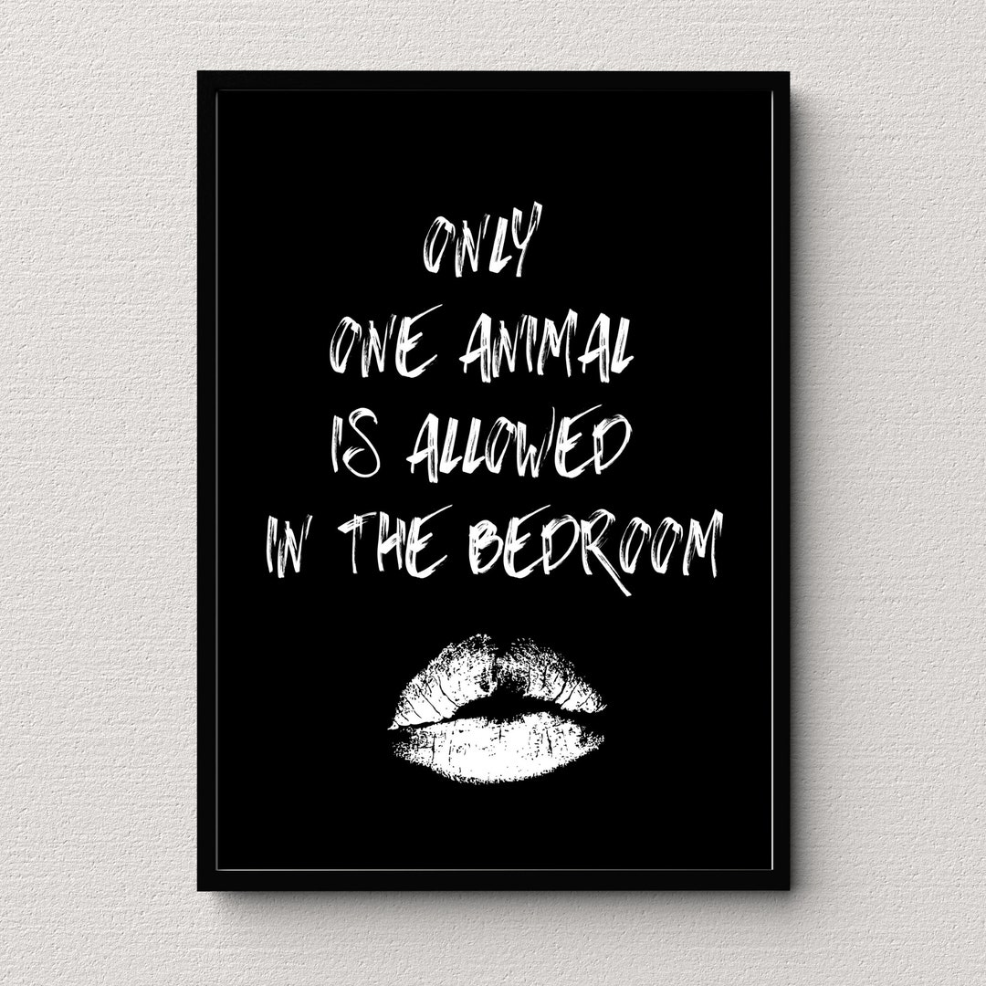 Only One Animal - Bedroom Rules Art Print - Whimsical Modern Decor - Etsy