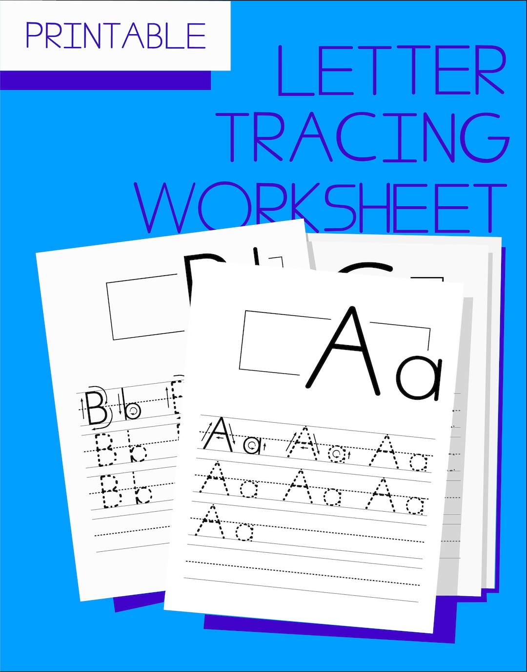 Learn Your Abcs Letter Tracing Printable Worksheets - Etsy