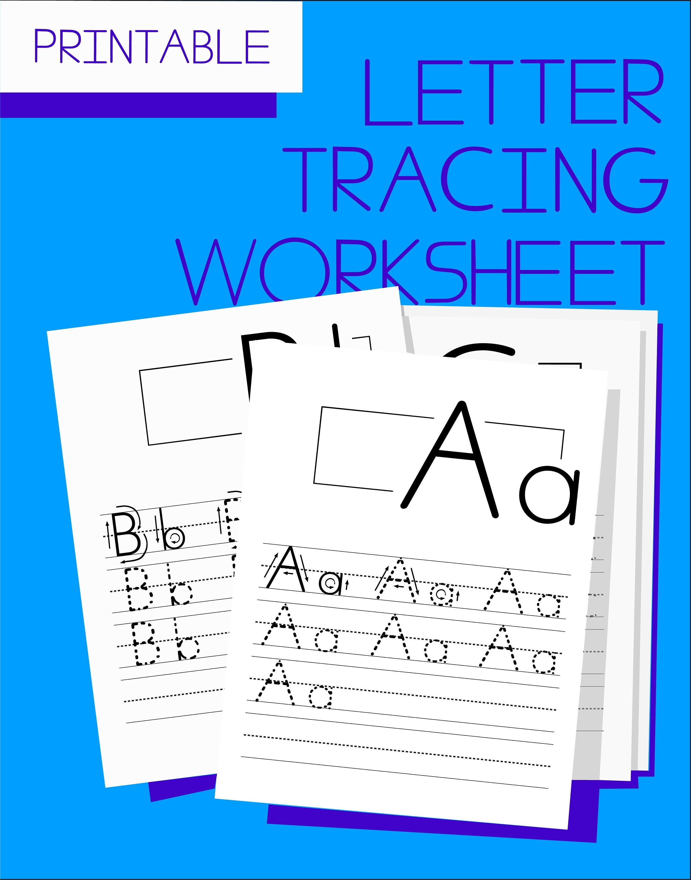 Learn Your Abcs Letter Tracing Printable Worksheets - Etsy