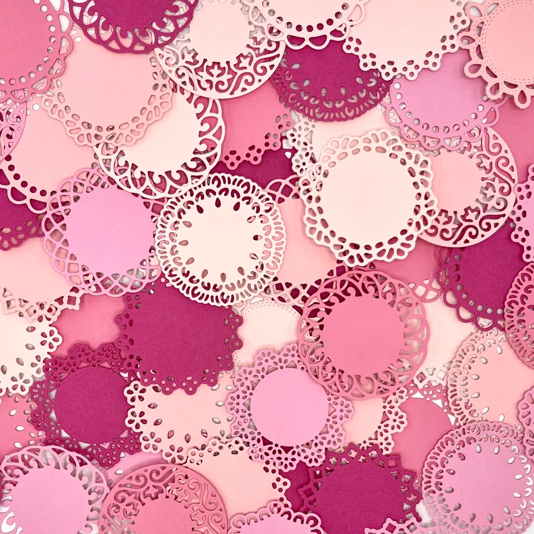 60 Pcs, Pink Mini Lace Paper Doilies, 2 Inch Round Small Paper Doilies ...