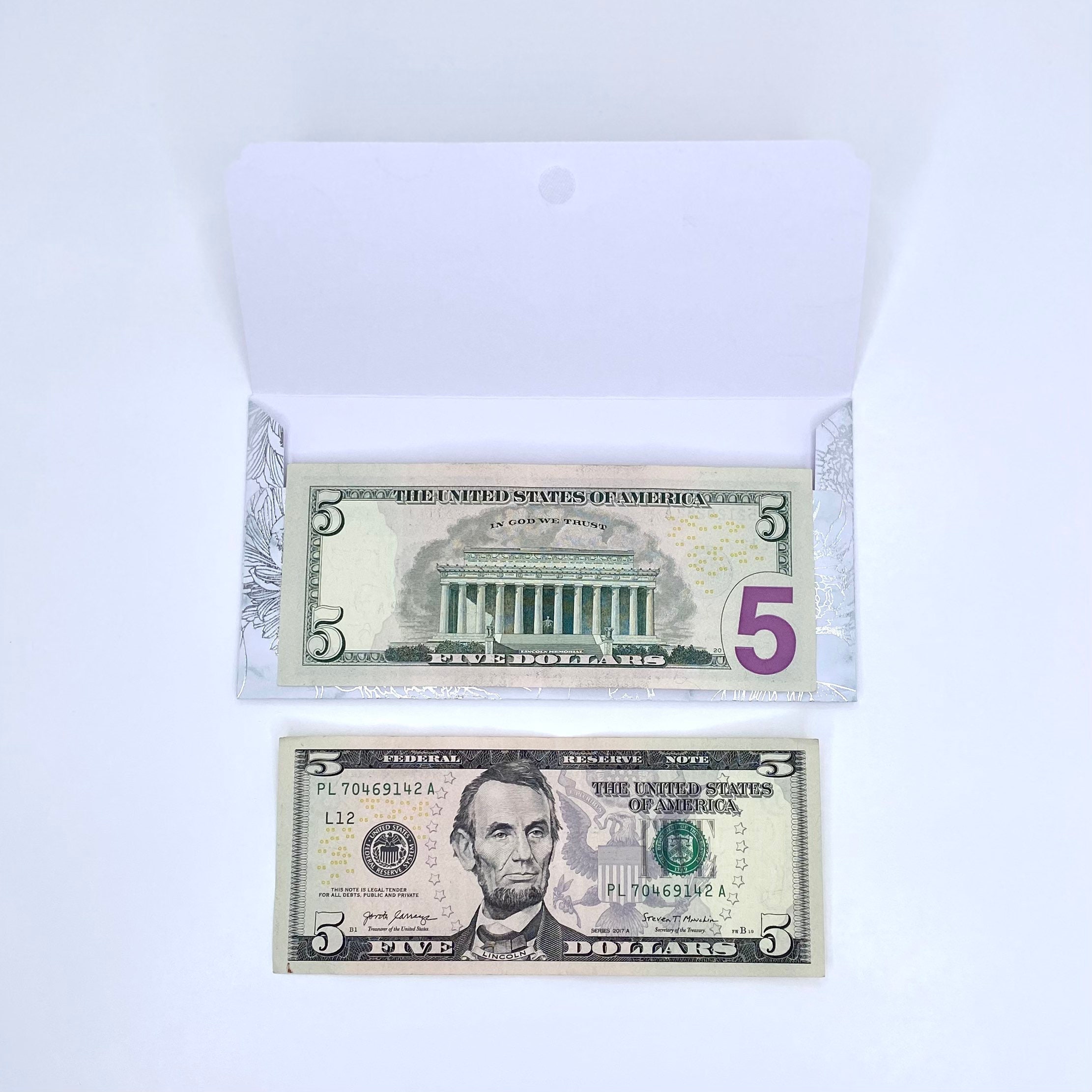 Foil Blue & Silver Money Envelopes REUSABLE Set of 6 Cash | Etsy