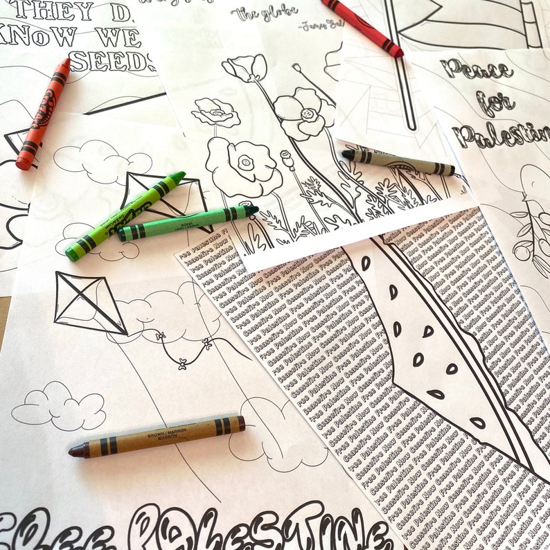Free Palestine / Gaza Digital Printable Coloring Page Set - Proceeds ...