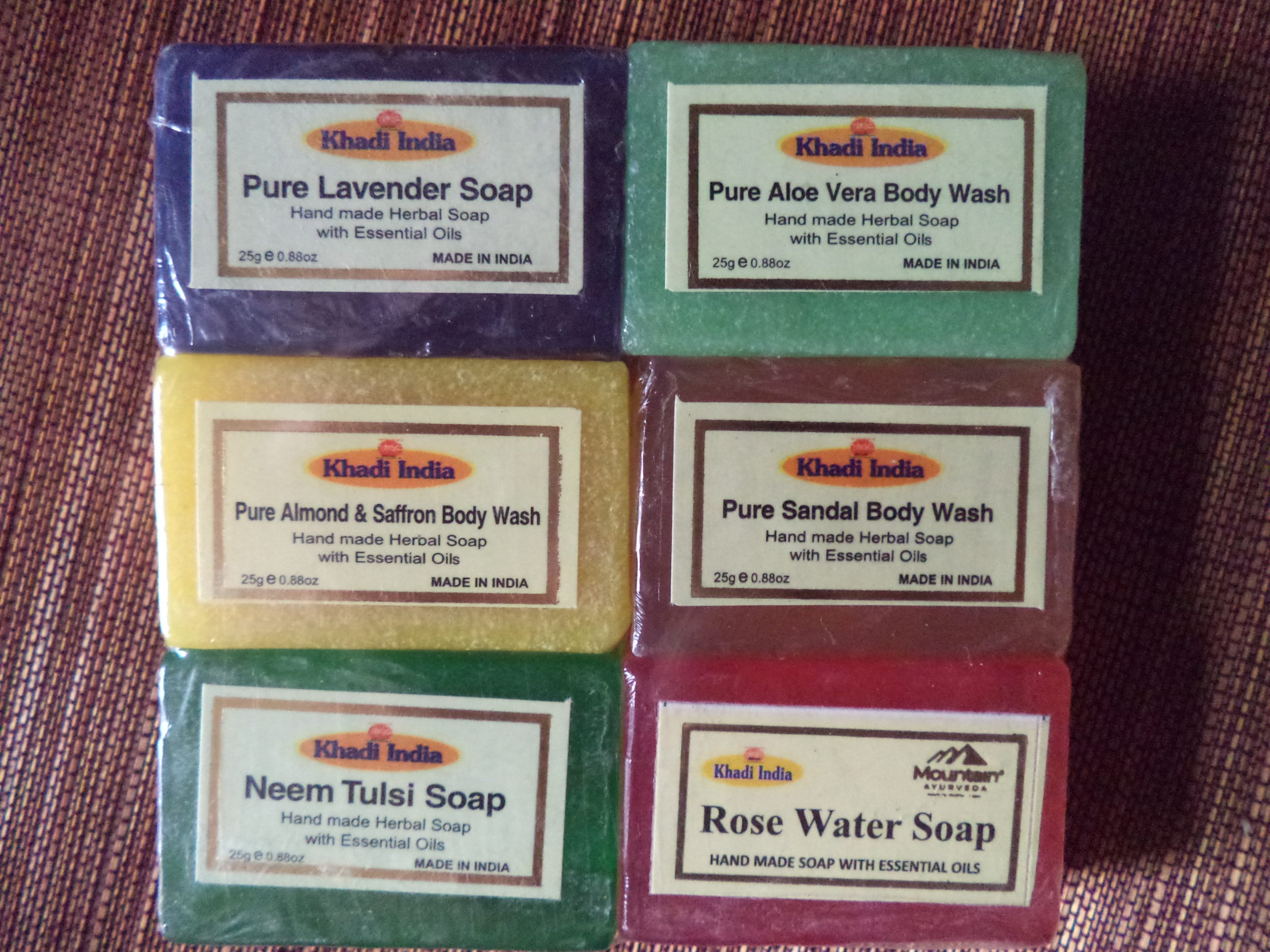 Set of 6 Mini Hand Made Soaps Khadi India Body Wash Gift for Her ...