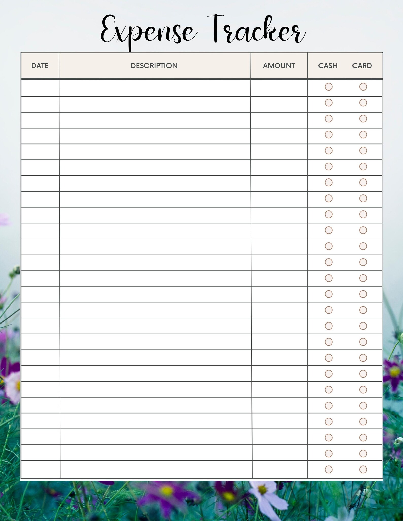 Expense Tracker Printable Floral Bundle - Etsy