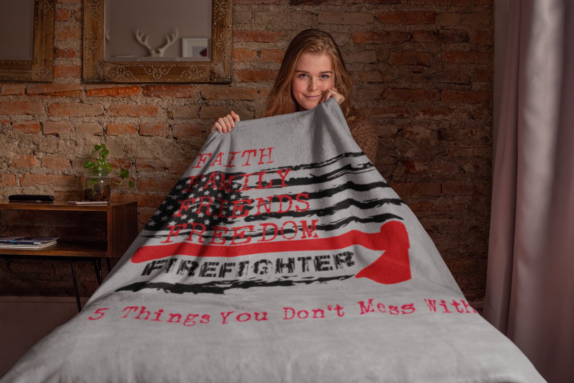 Firefighter Gift, Firefighter Throw, Firefighter Blanket, Thin Red Line ...