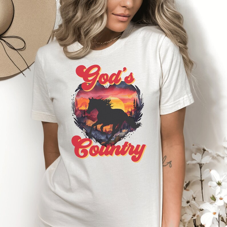 God's Country Horse T-shirt: Southwestern Boho Cowgirl Tee - Etsy