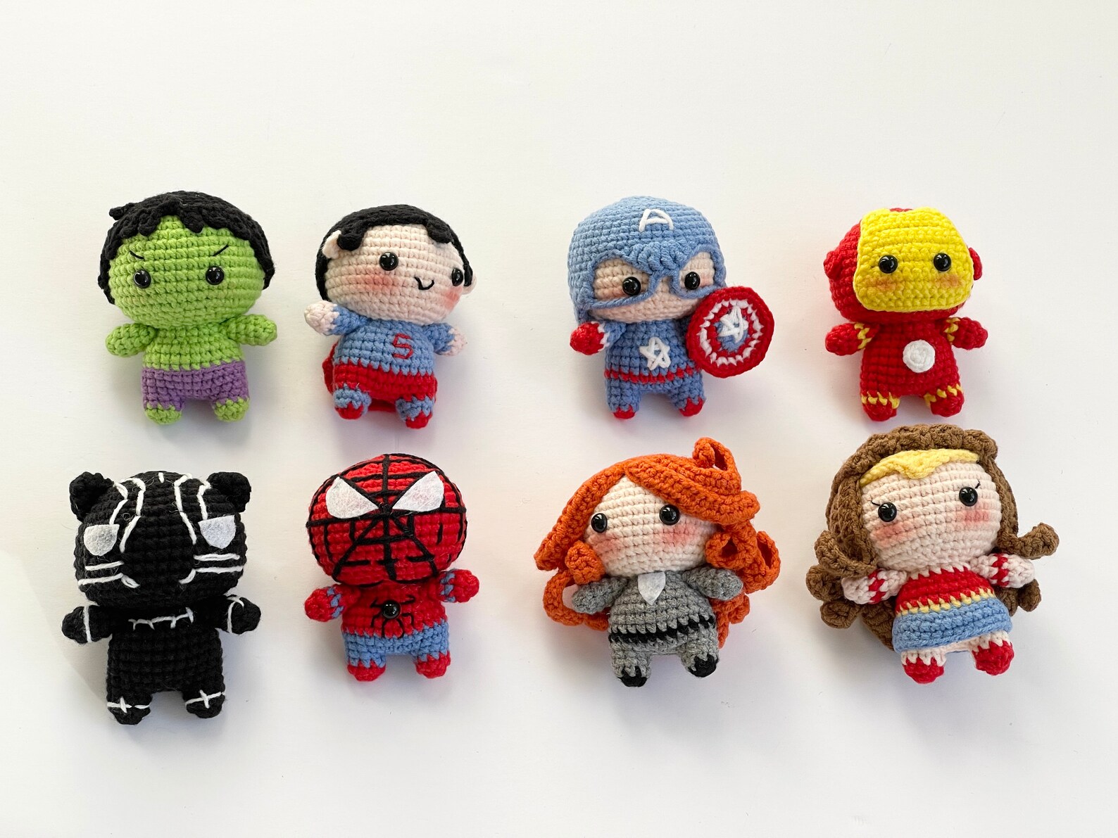 Superheroes Mini Sets for Kids, Crochet Stuffed Superheroes Doll ...